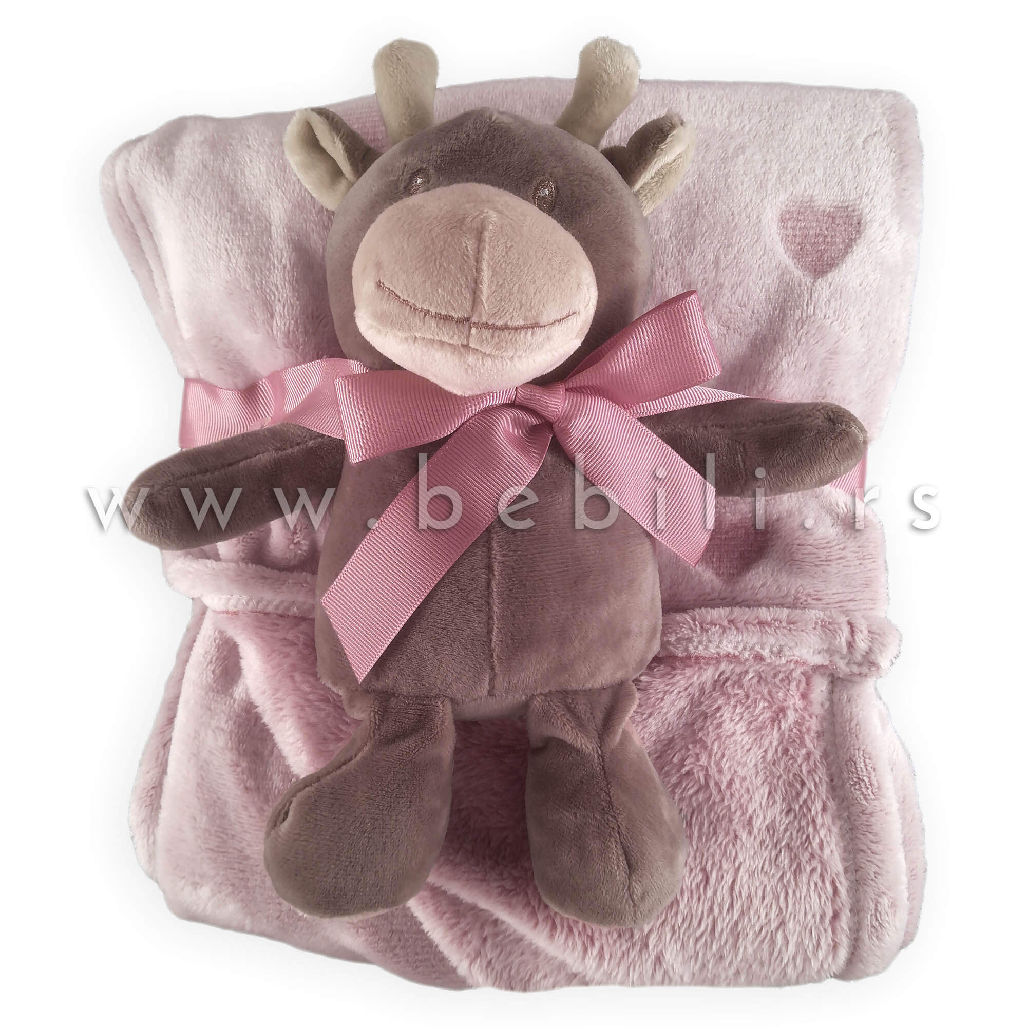 Jungle Ćebence za bebe sa igračkom Žirafa Roze - Bebili