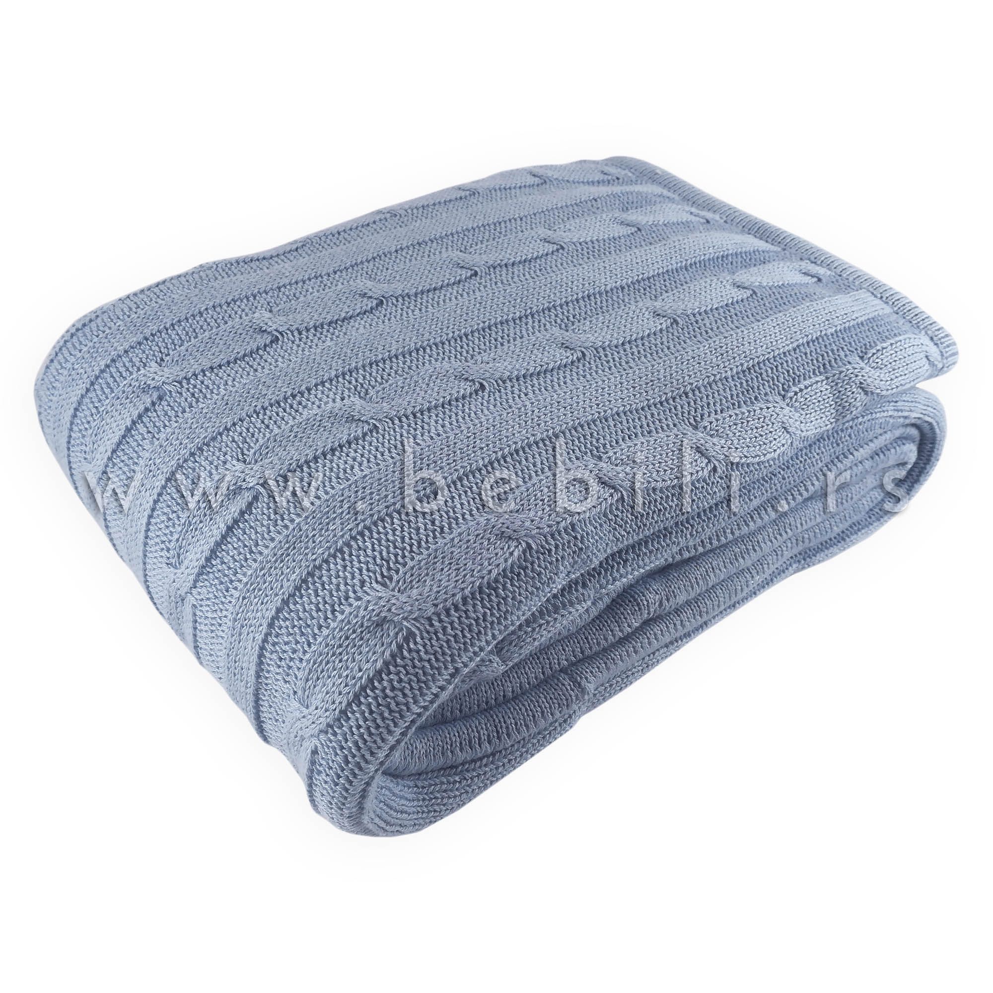 Jungle Ćebe za bebe 90x90cm Pleteno Plavo - Bebili