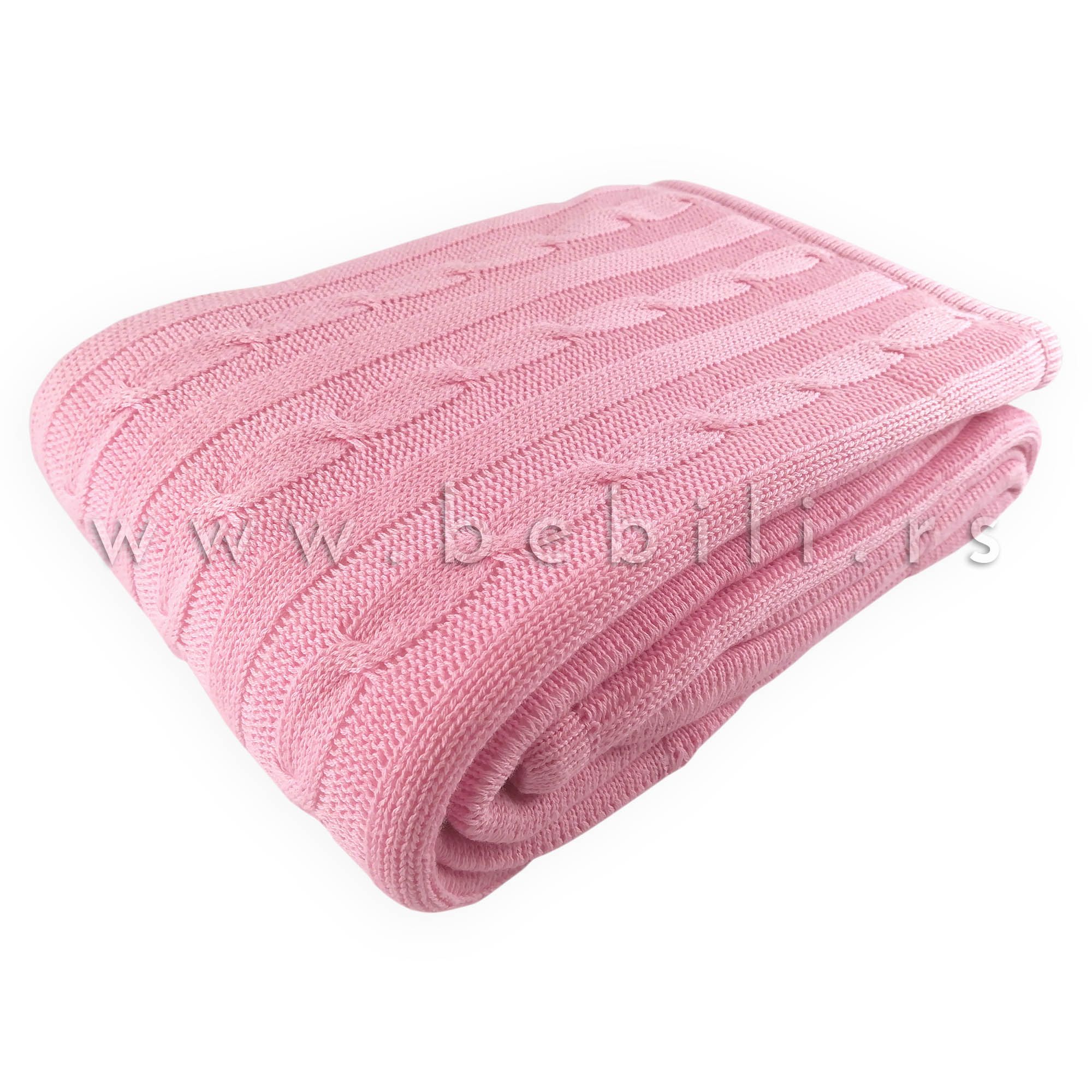 Jungle Ćebe za bebe 90x90cm Pleteno Roze - Bebili