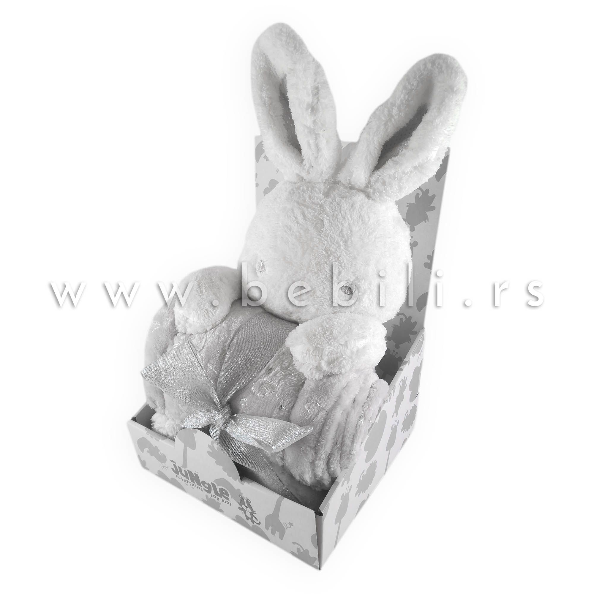 Jungle Bebi poklon set ćebe i igračka Beli zeka - Bebili