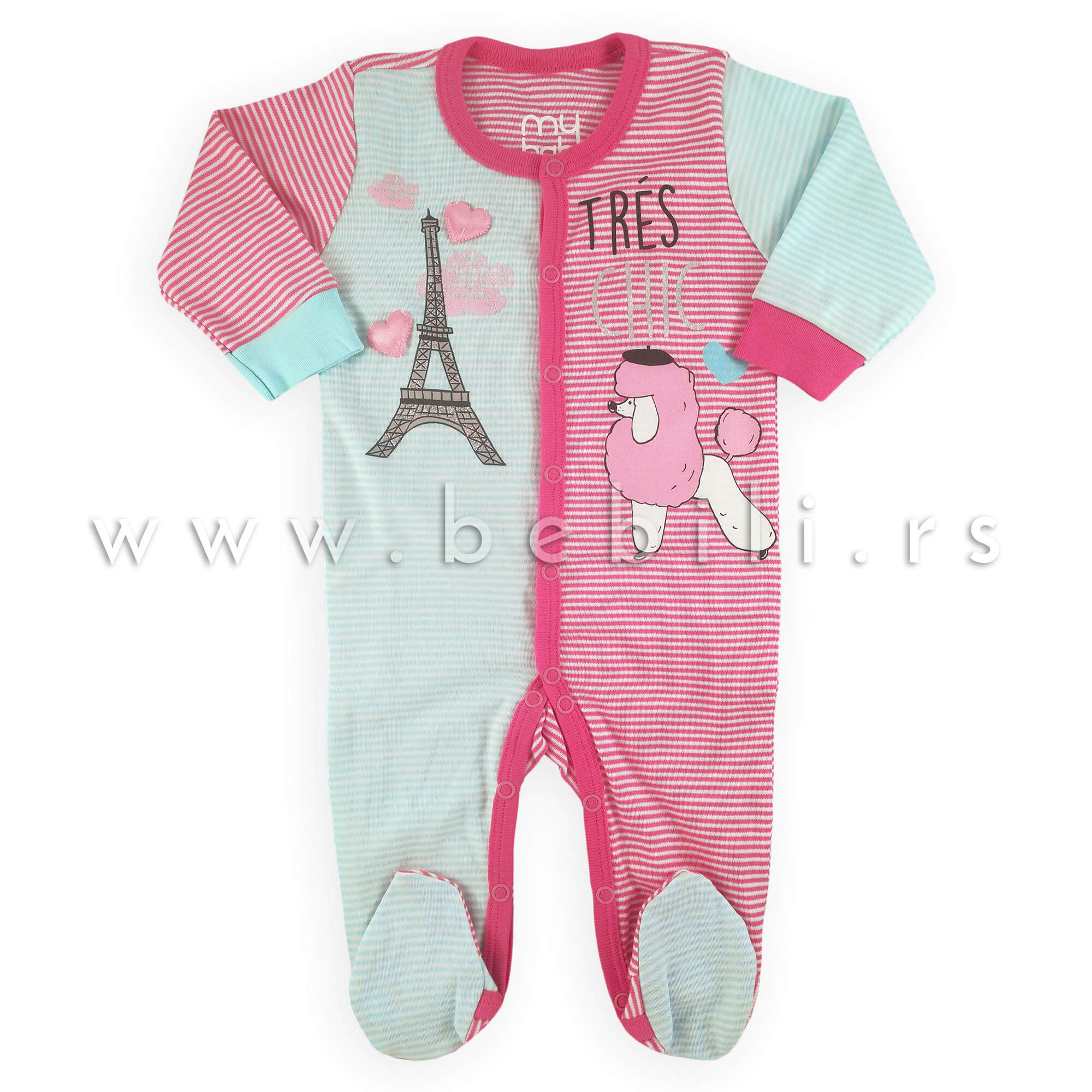 MyBaby Pamučna zeka za bebe sa stopicom Paris - Bebili