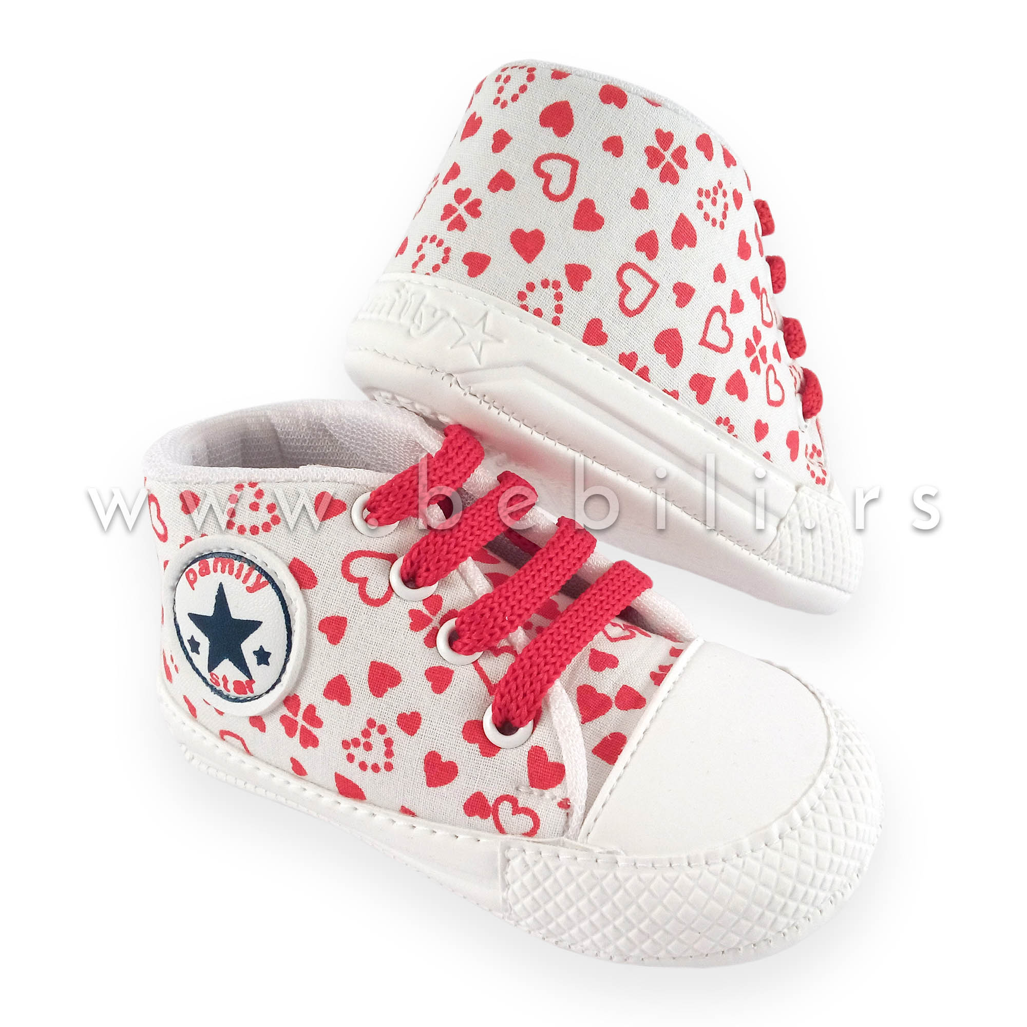 Pamily Nehodajuće patike Red Hearts - Bebili