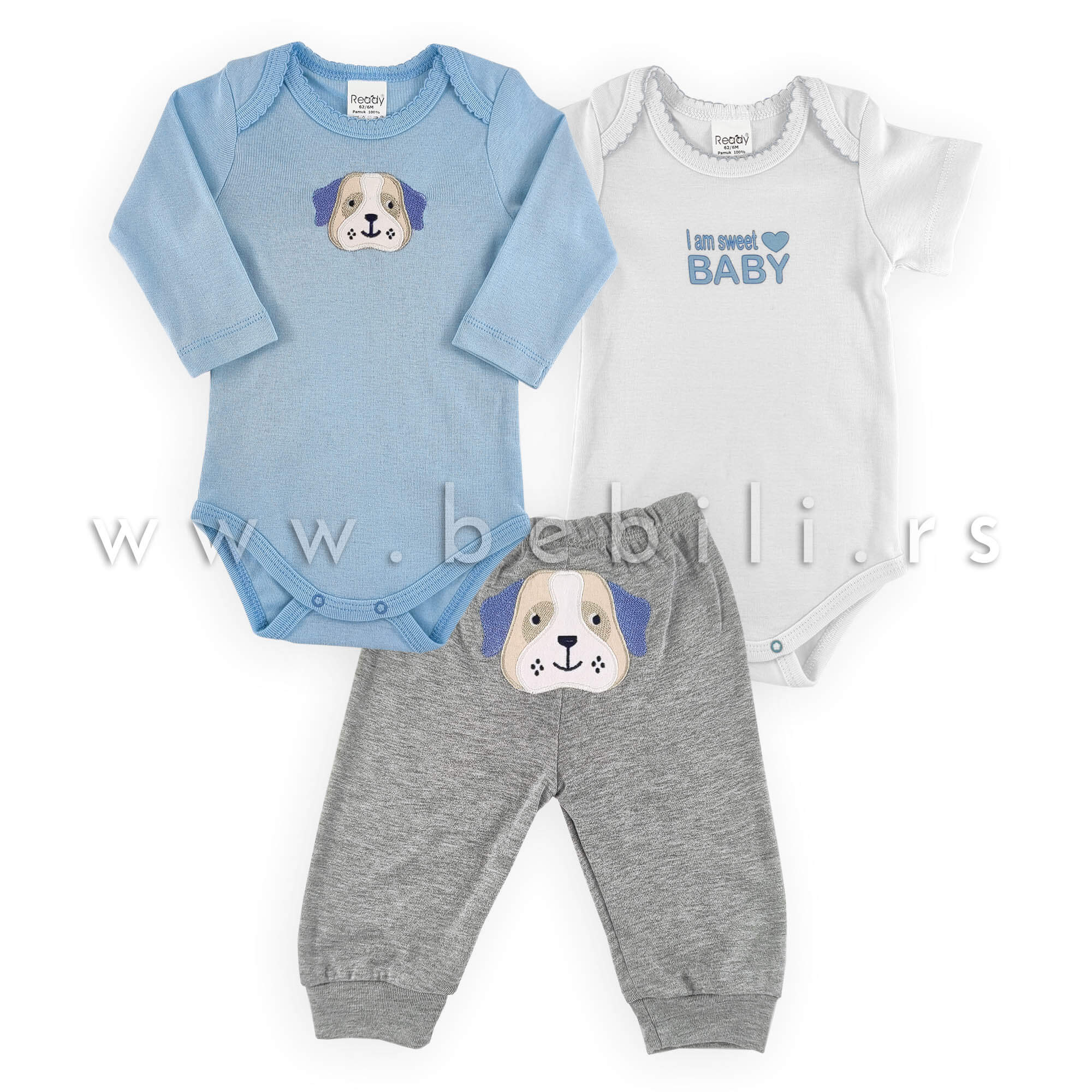 Ready Pamučni set za bebe Kuca - Bebili