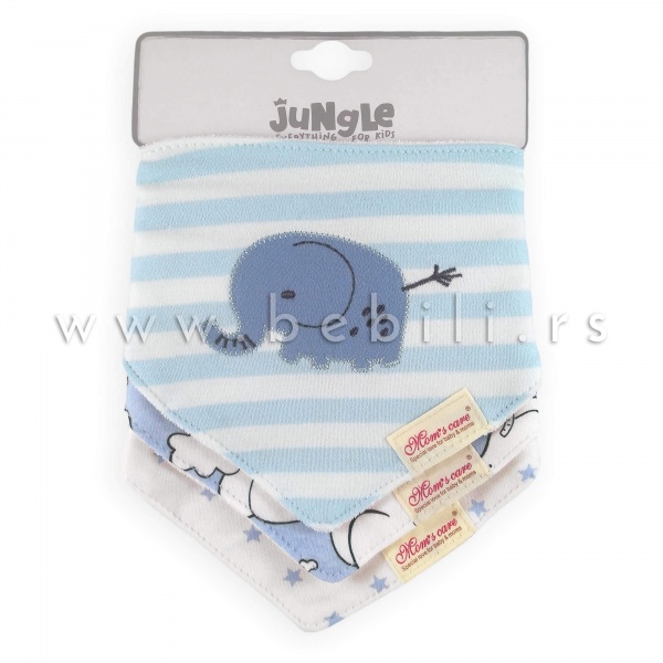 MomsCare Trouglaste portikle za bebe 3/1 Plavi slon - Bebili