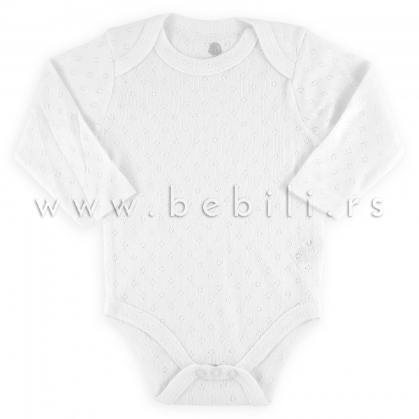 MyBaby Pamučni bodi za bebe dugi rukav Bela - Bebili